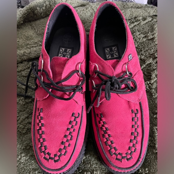 tuk | Shoes | Tuk Hot Pink Suede Mondo Creeper Shoe Platform Leather 8 ...